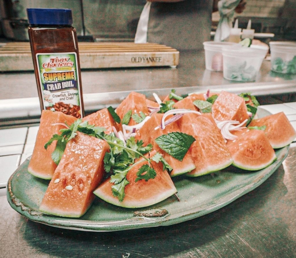 Sweet Heat Watermelon Salad by Chef Cory Bahr - Tony Chachere's